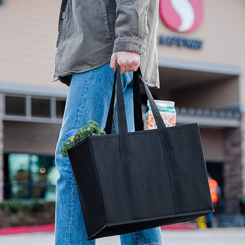 Heavy Duty Tote Bag with Long Handles Reusable Grocery Shopping Box ...